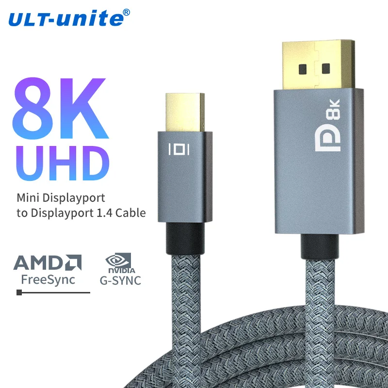 8K Mini DisplayPort DisplayPort 1.4 케이블, 8K@60Hz, 4K@144Hz, 2K@240Hz ...