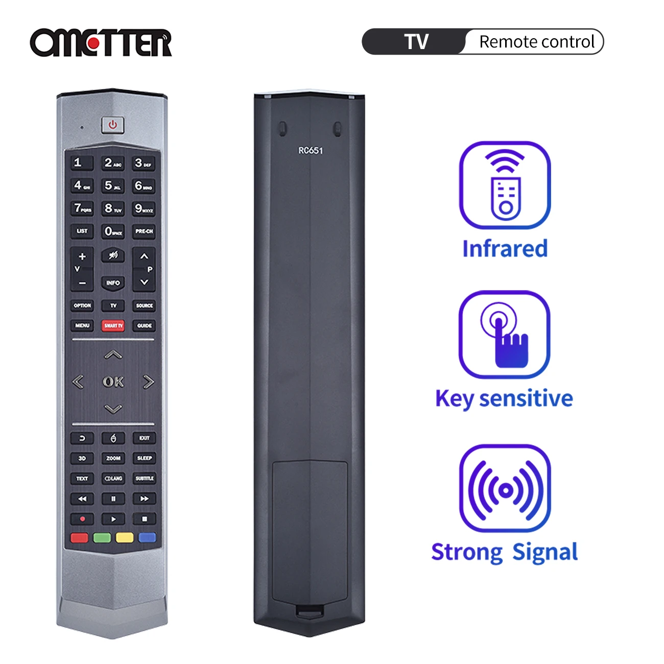 RC651 para Control remoto TCL U50E5800FS U65E6800FDS U85H9510FDS ...