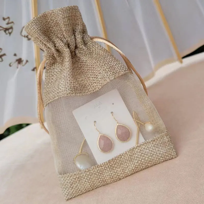 Jewelry-Flax-Clear-Gift-Bags-4x6inch-6x8-5in-50pcs-Lot-custom-jute ...