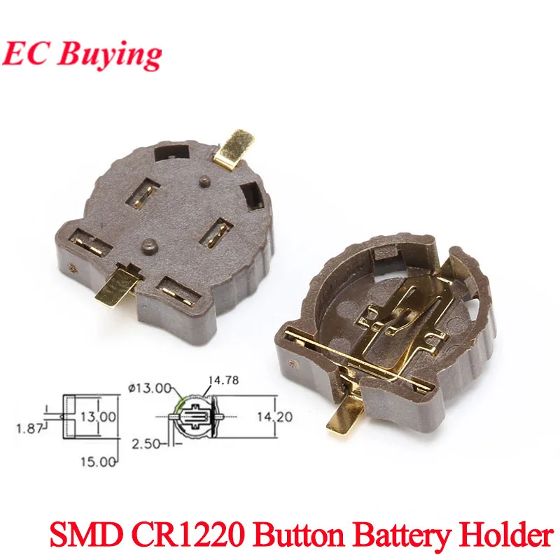 50Pcs-2pcs-SMD-SMT-CR1220-CR1225-BS-1220-2-3V-Button-Cell-Battery ...