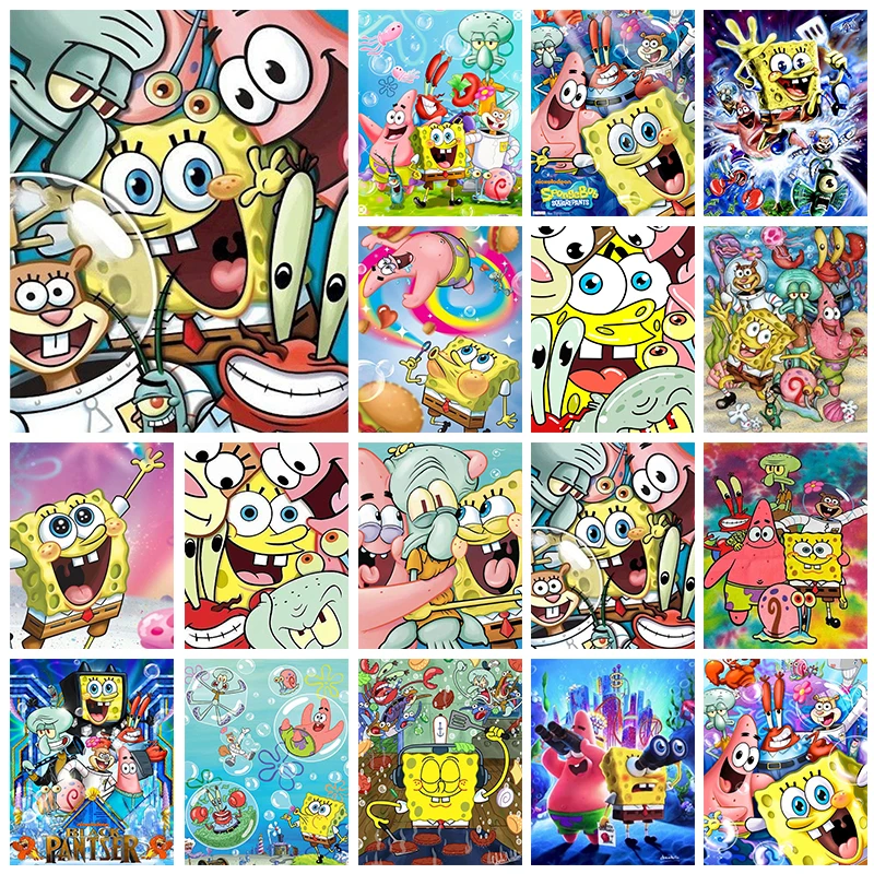 SpongeBob-SquarePants-5D-DIY-Diamond-Painting-Cross-Stitch-Anime ...