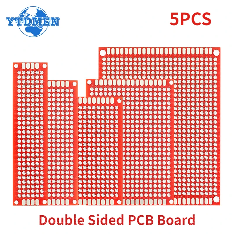 5PCS PCB Board Protoboard Red Double Sided Prototype Board 2x8cm 4x6cm ...