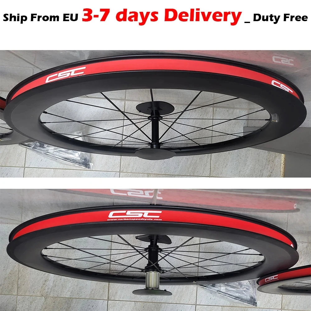 UCI UD Matte CSC Carbon Wheels 700C Road Bike Wheelset R13 Hub V Brakes ...
