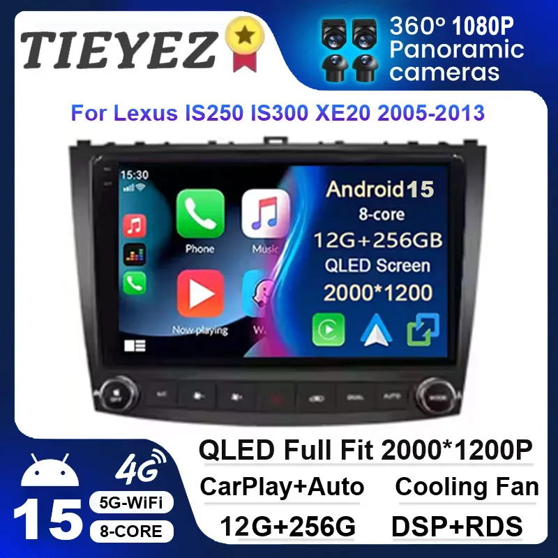 Car Radio Android 15 For Lexus IS250 IS300 XE20 IS220 IS350 2005 2006 ...