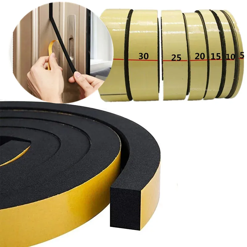 Rubber-Self-Adhesive-Sponge-Seal-Strip-Single-Sided-Adhesive-EVA-Black ...
