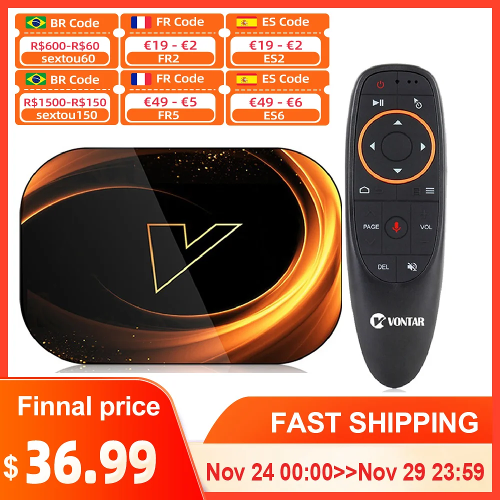 Vontar X3 4gb 128gb 8k Tv Box Android 9 Smart Android Tvbox 9.0 Amlogic ...