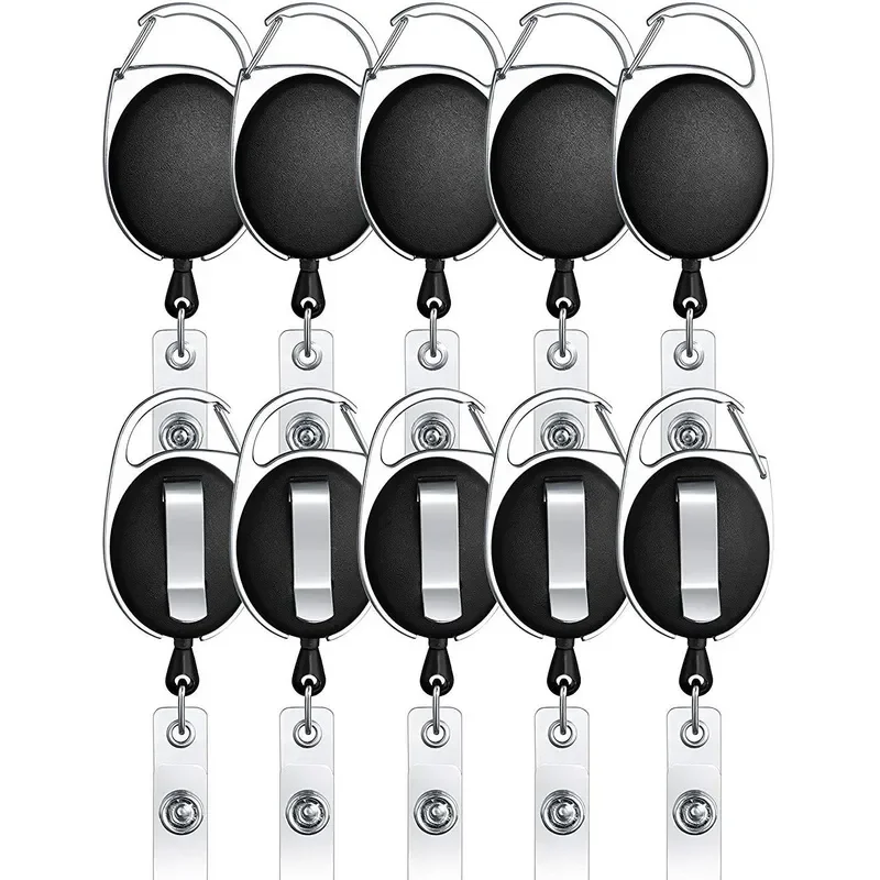 5-10PCS-Retractable-Reel-ID-Lanyard-Name-Tag-Card-Badge-Support-Key ...