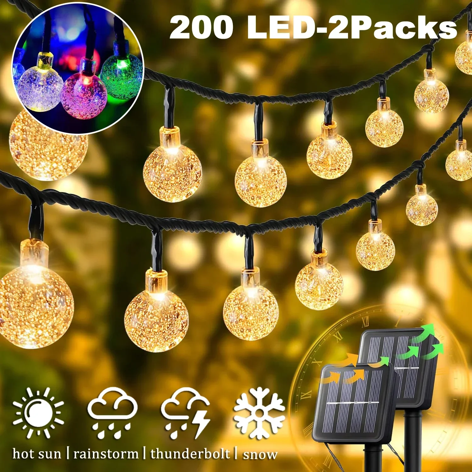 Solar-Crystal-Globe-LED-String-Lights-60-LED-8-Lighting-Modes-IP65 ...