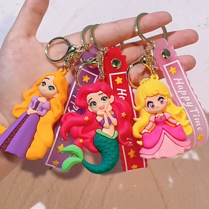 Premium Quality Silicone 3D Cute Cartoon Doll Keychain, Anime Character ...