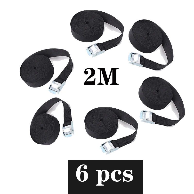 6-Pcs-2m-Strong-Buckle-Tie-Down-Belt-Cargo-Straps-for-Car-Motorcycle ...