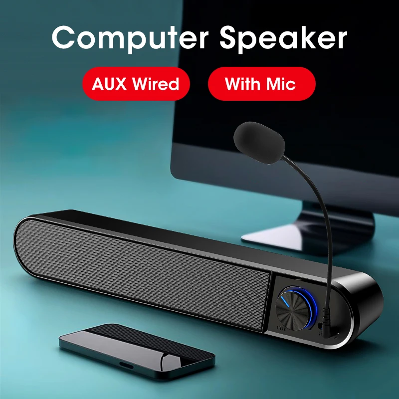 Altavoz-con-micr-fono-para-ordenador-barra-de-sonido-Subwoofer-con ...