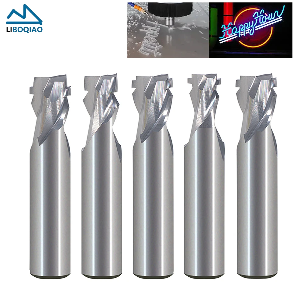 5pcs-6mm-8mm-12mm-Neon-Light-End-Mill-Acrylic-Engraving-Slotting ...