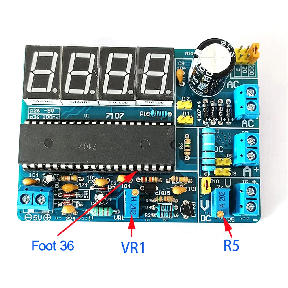 ICL7107-Voltmeter-DIY-Kit-Parts-DC-5V-Digital-Voltmeter-Module-Learning ...