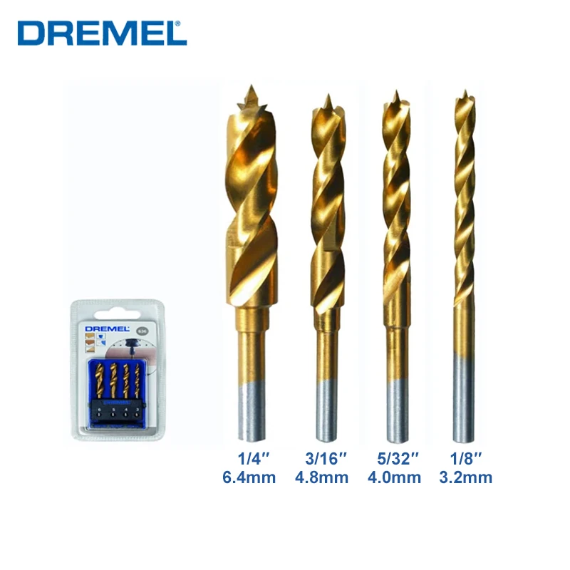Dremel-636-Twisted-Drill-Bits-3-6Mm-Titanium-Coated-Woodworking ...