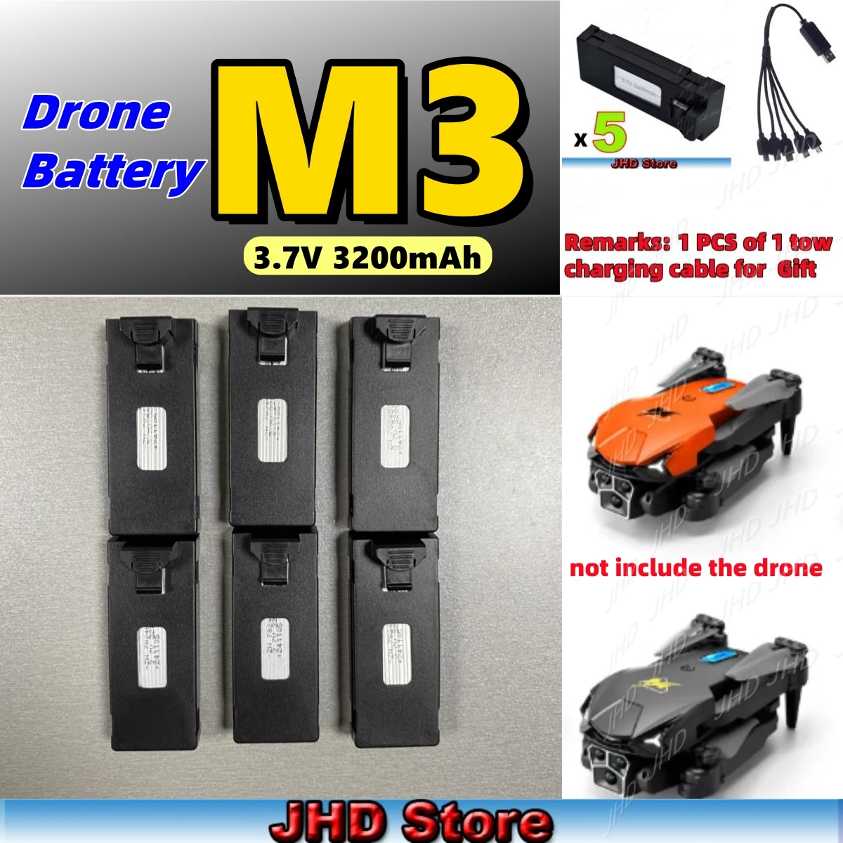 JHD M3 Drone Battery Original Lithium Rechargeable Batteries 3.7V ...