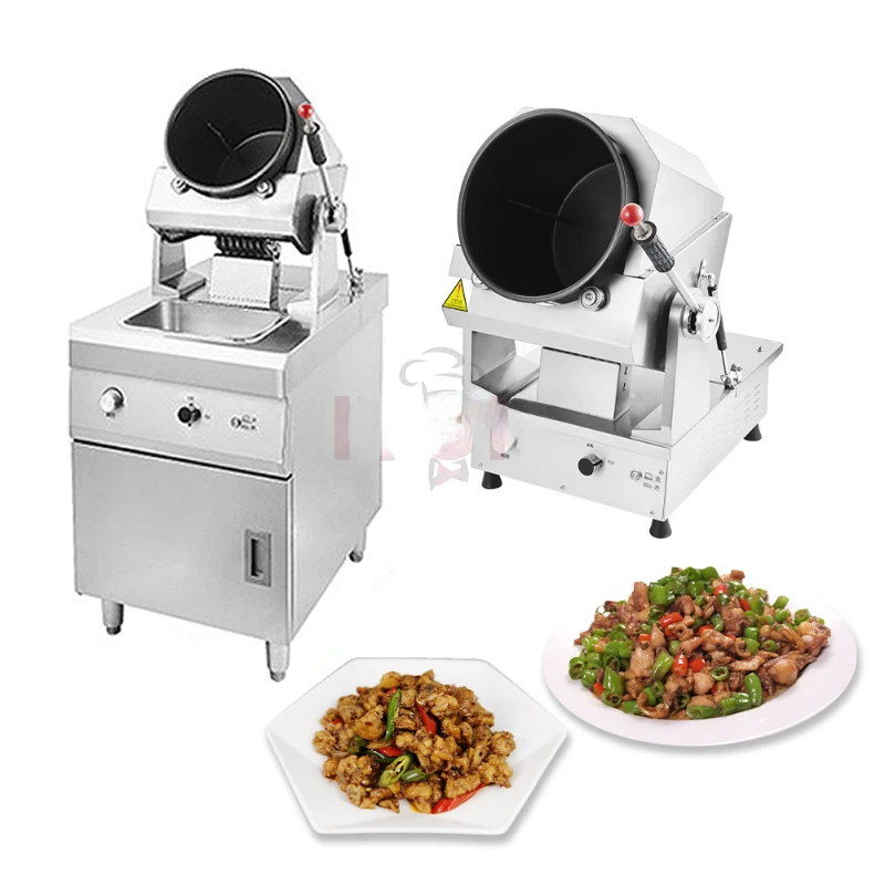 electric automatic egg fried rice cooking automatic drum rotating gas ...