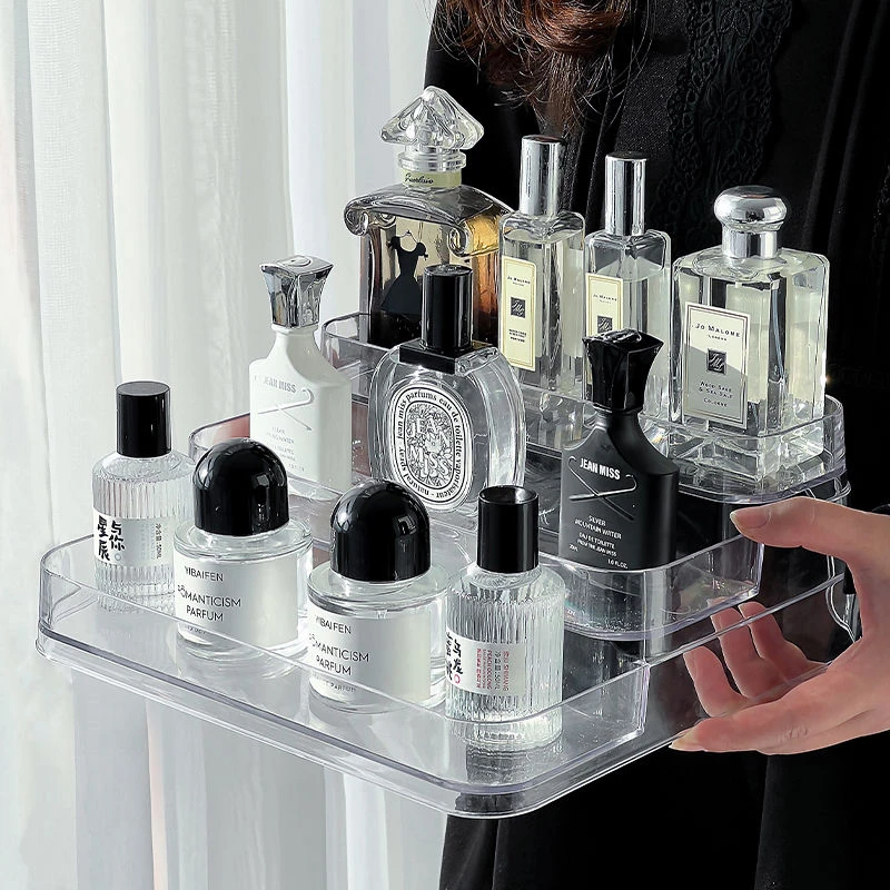 3 Tier Desktop Perfume Prateleira Acrílico Cosméticos Organizador ...