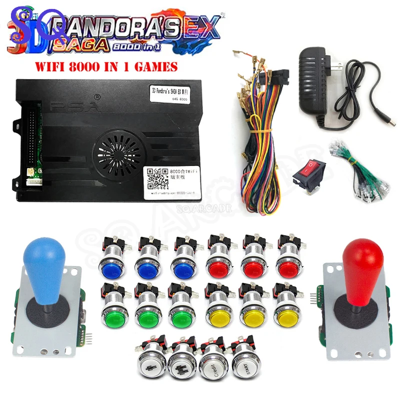 3D-Pandora-Saga-Box-EX2-8000-in-1-DIY-Kit-2-Player-with-Copy-Sanwa ...