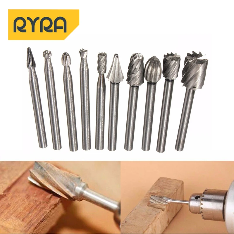 10PCS-Dremel-Routing-Wood-Rotary-Milling-Rotary-File-Cutter-Woodworking ...