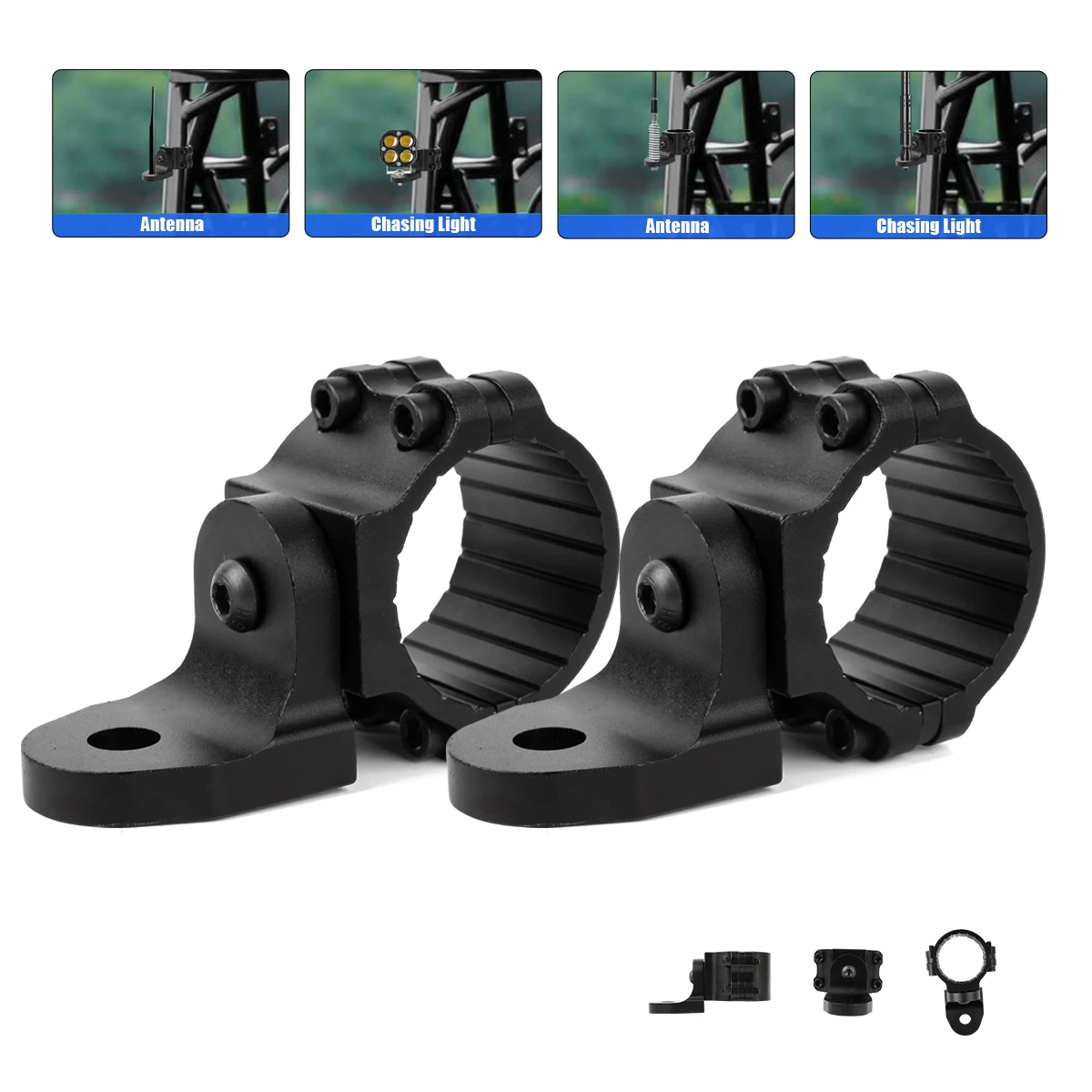 Fog-Light-Bracket-Clamp-Fit-On-1-1-25-Bull-Bars-Roof-Racks-Roll-Cages ...