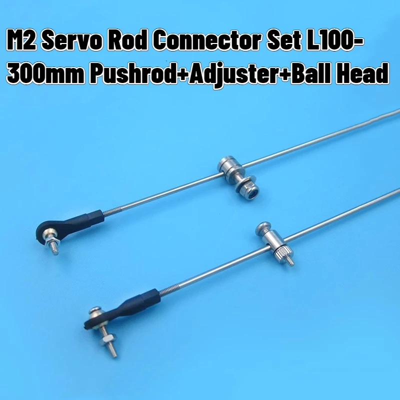 M2-Stainless-Steel-Servo-Rod-Connector-Set-with-L100-300mm-Pushrod-2mm ...