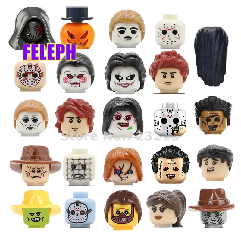 펠프 싱글 호러 영화 시리즈 피규어 유령 호박 몬스터 빌딩 블록 브릭, 어린이용 할로윈 장난감, WM6101, WM6102 ...