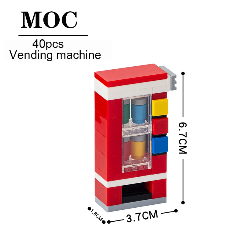 MOC4040-City-Vending-Machine-Brick-Furniture-Street-View-Building-Block ...