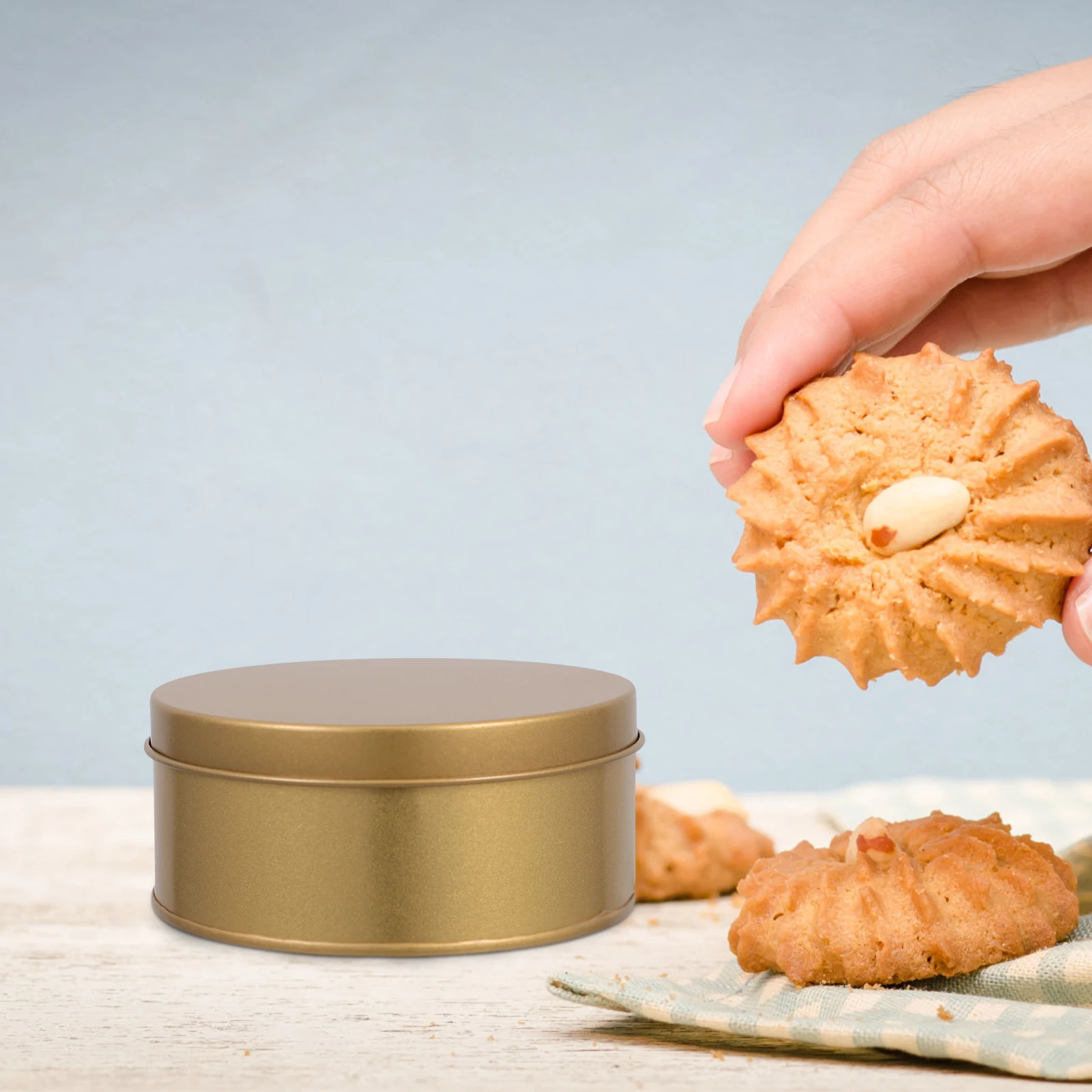 4Pcs Large Round Tin Box Gift Packaging Box for Cookie Storage Candy ...