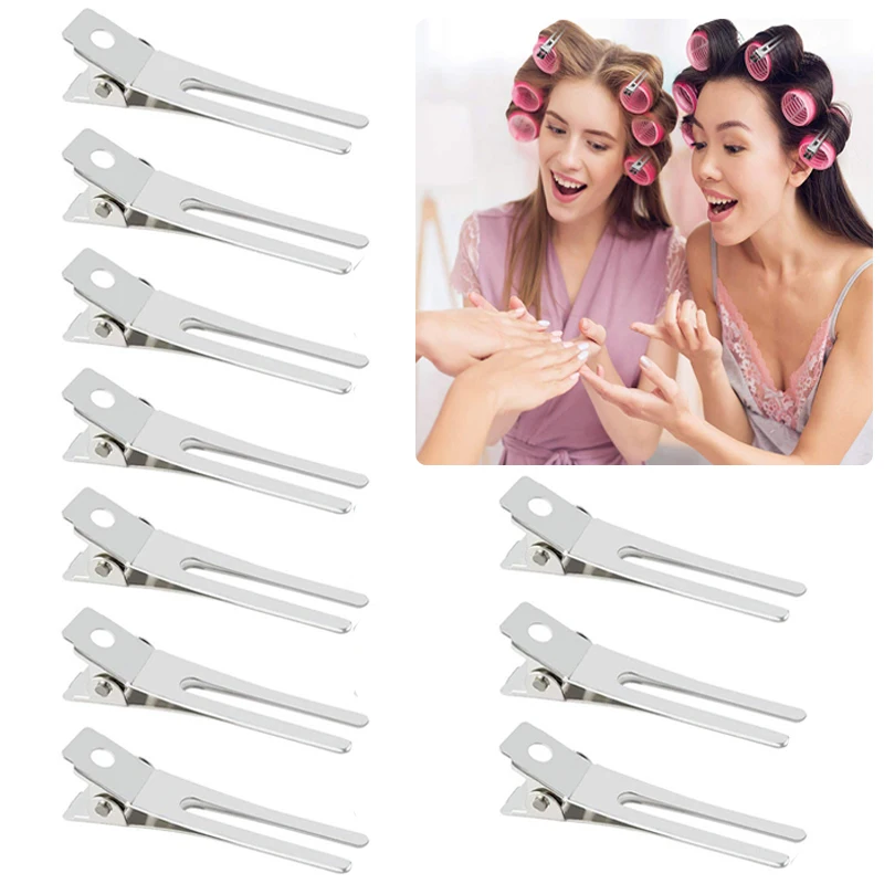 10-20Pcs-Professional-Double-Prong-Hair-Clip-Salon-Setting-Hairdressing ...