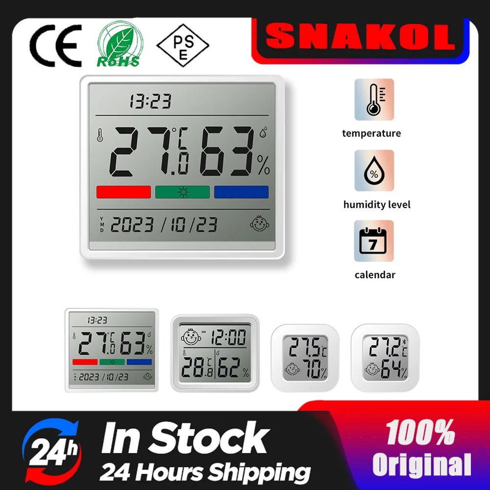 Bluetooth Digital Thermometer LCD Hygrometer Indoor Room Electronic ...