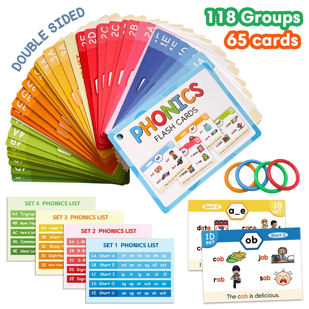Kids-Phonics-Learning-Flash-Cads-Educational-Toys-Teacher-Teaching-Aids ...