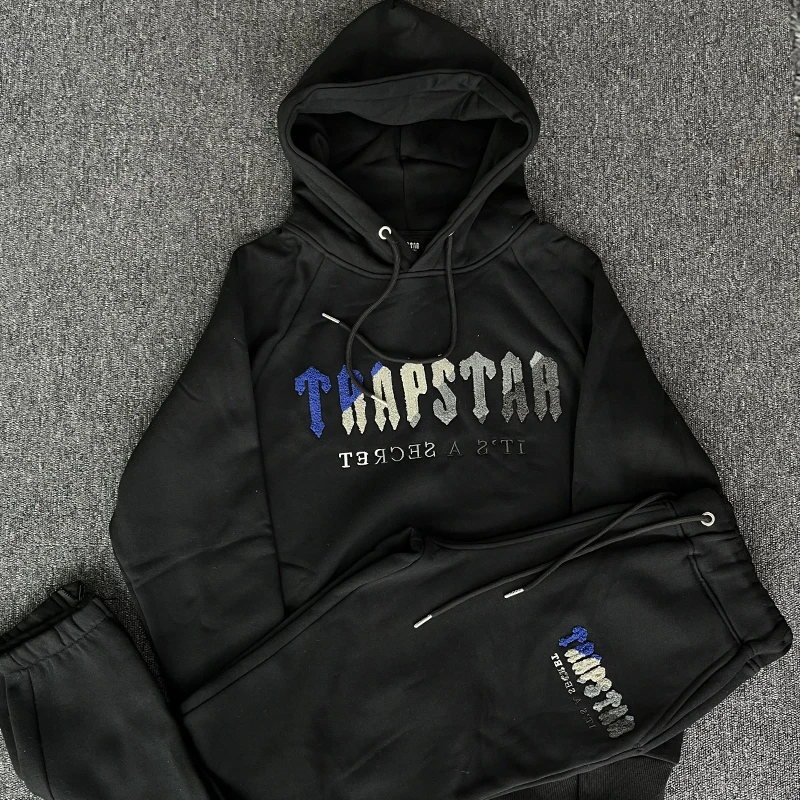 Casual Trapstar Man Chenille Gedecodeerd Streetwear Hooded Trainingspak ...