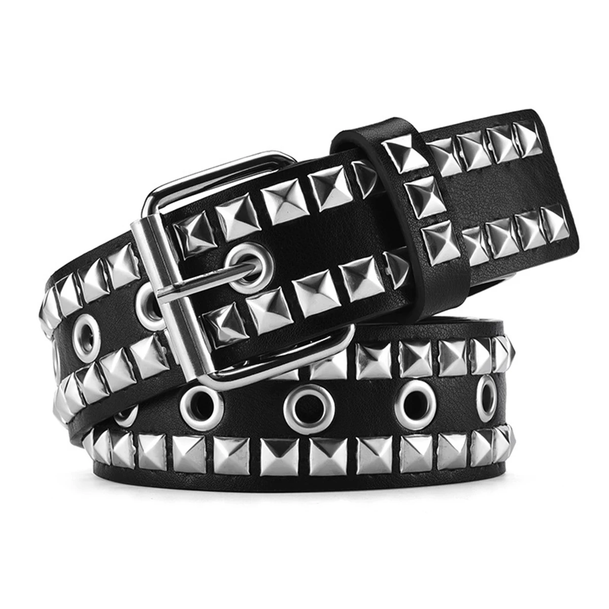 Metal-Punk-Rock-Rivet-Belt-Punk-PU-Leather-Belt-Threads-Studded-Goth ...