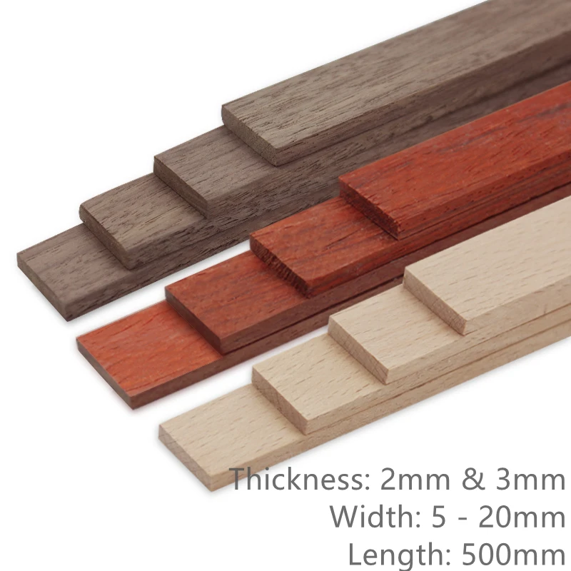 Custom-Natural-Wood-Slats-Strips-10-Pieces-Black-Walnut-Bubinga-Cherry ...