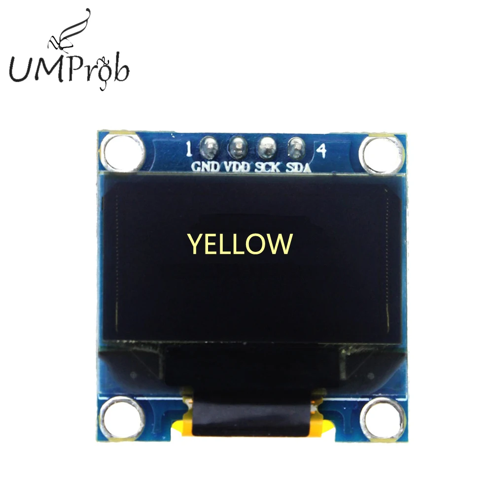 0.96 Inch Iic Serial Yellow Oled Display Module 128x64 I2c Ssd1315 ...