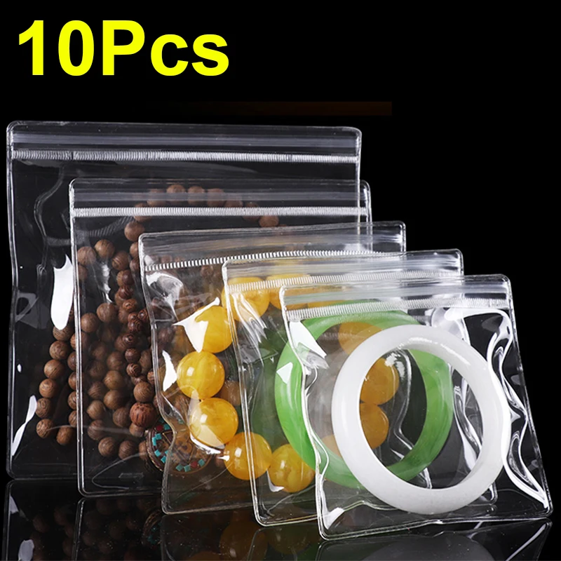 10Pcs Thicken PVC Jewelry Package Bags Transparent Anti-Oxidation ...