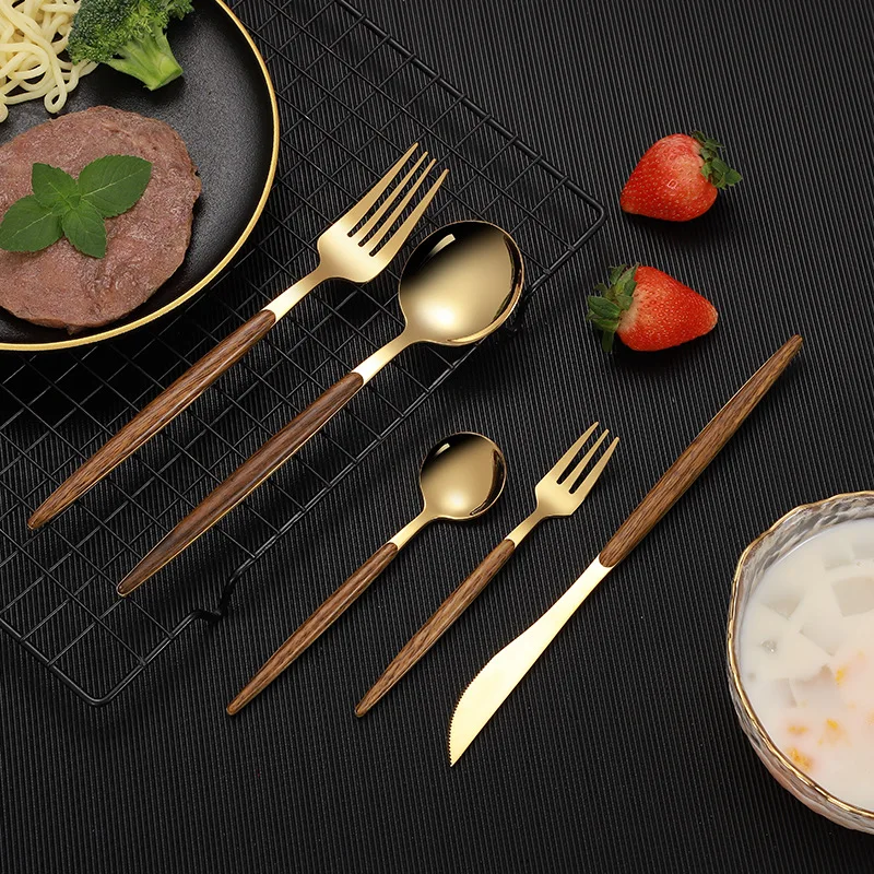 5pcs-Stainless-Steel-Table-Knife-Fork-Table-Spoon-Dessert-Fork-Spoon ...