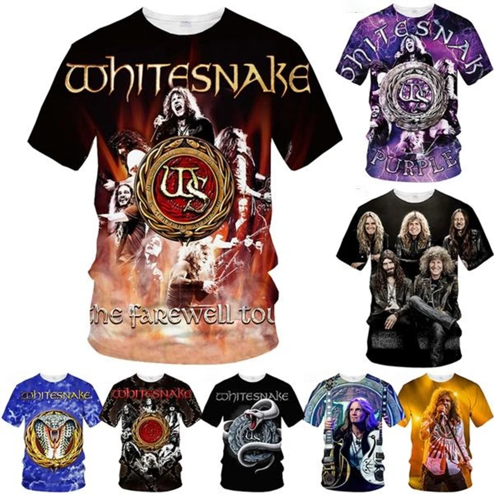 Hot Sale Whitesnake Men's/women's Fashion Slim T-shirt 3D Print T-shirt ...
