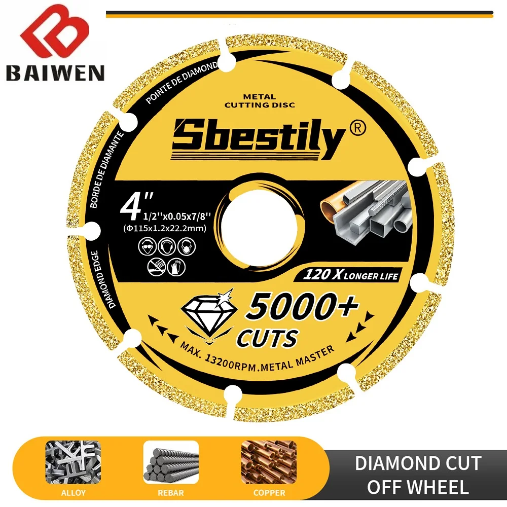 4-5-inch-115mm-Diamond-Blade-Cutting-Disc-Brazed-Metal-Cut-off-Wheel ...