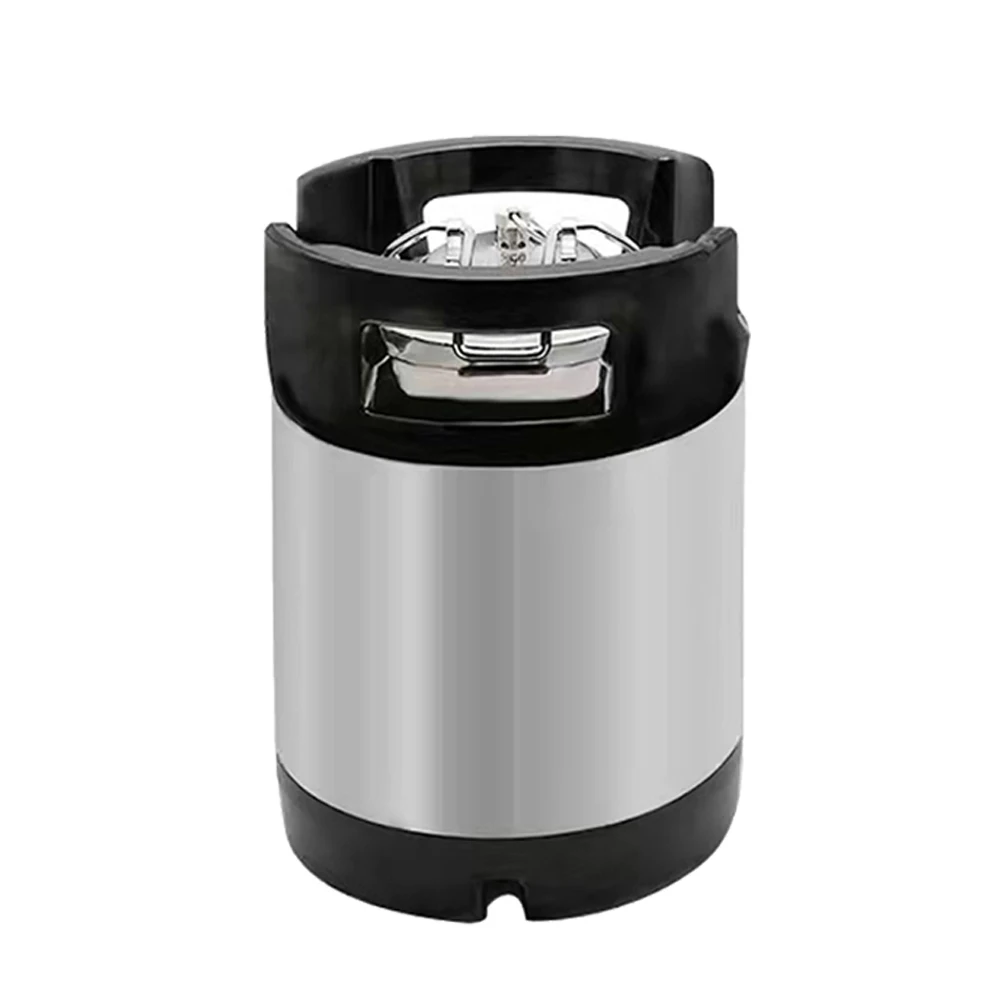 1.75 Gal Beer Keg Rubber Handle Barrel Stainless Steel Homebrew Growler ...