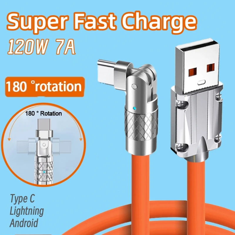 120W-6A-Type-C-Android-iPhone-Cable-Super-Fast-Charging-Cable-180 ...