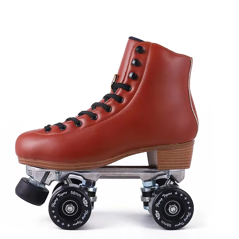 High-Quality-Leather-Roller-Skates-Adult-4-Wheels-Inline-Skating-Shoes ...