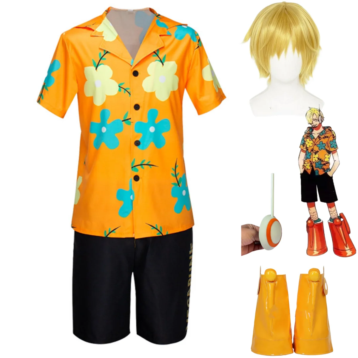 Anime-Sanji-Cosplay-Costume-Egghead-Island-Disguise-Fantasy-Wig-Yellow ...