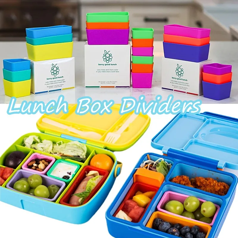 Silicone-Lunch-Box-Dividers-Reusable-Food-Container-Bento-Box ...
