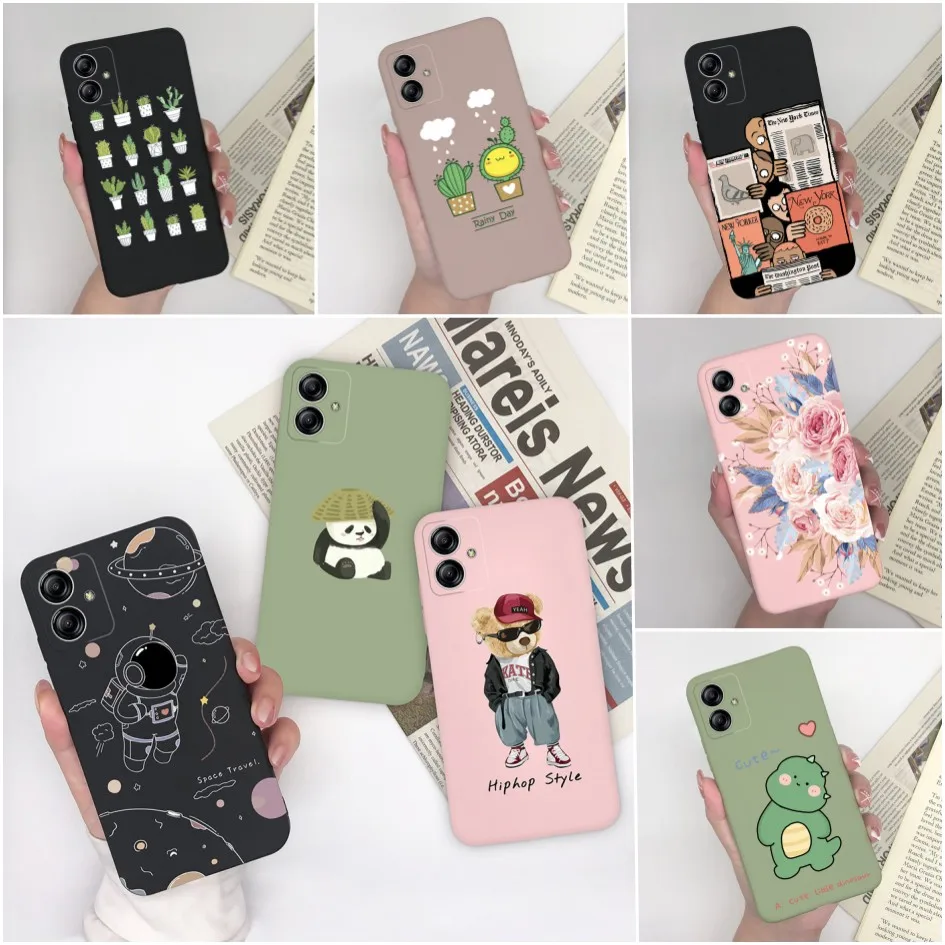 Phone-Case-For-Samsung-Galaxy-A04E-Fashion-Cute-Bear-Cat-Cover-Soft ...