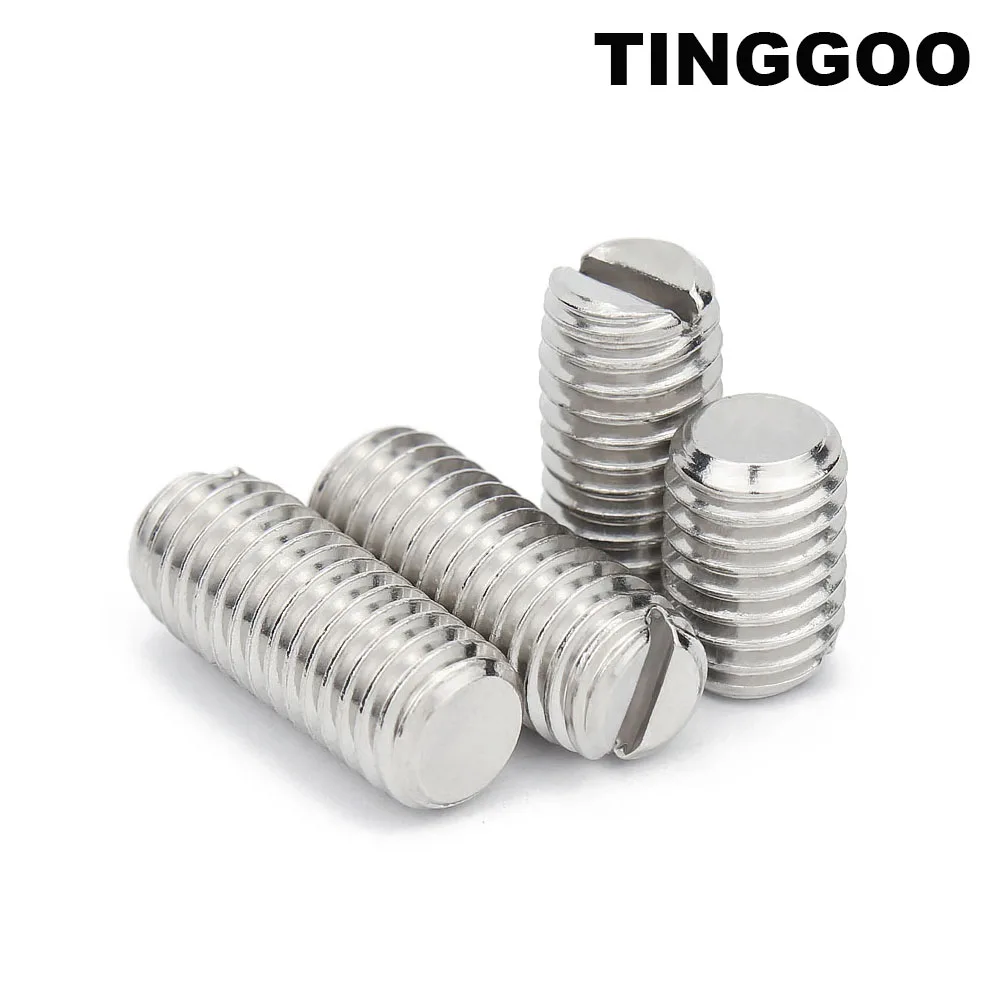 5/10pcs M1.2 M1.4 M1.6 M2 M2.5 M3 M4 M5 M6 M8 M10 GB73 304 Stainless Steel Slotted Flat Point ...