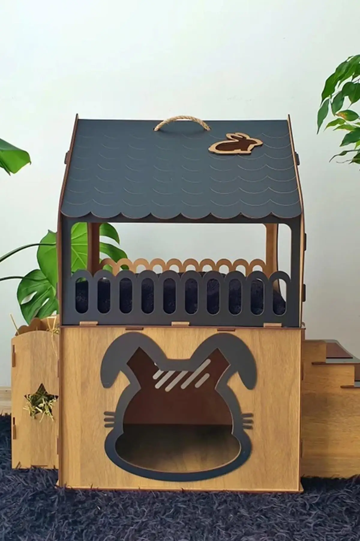Terraced-Rabbit-House-And-Hay-Feeder-Terraced-Duplex-Rabbit-Play-Area ...