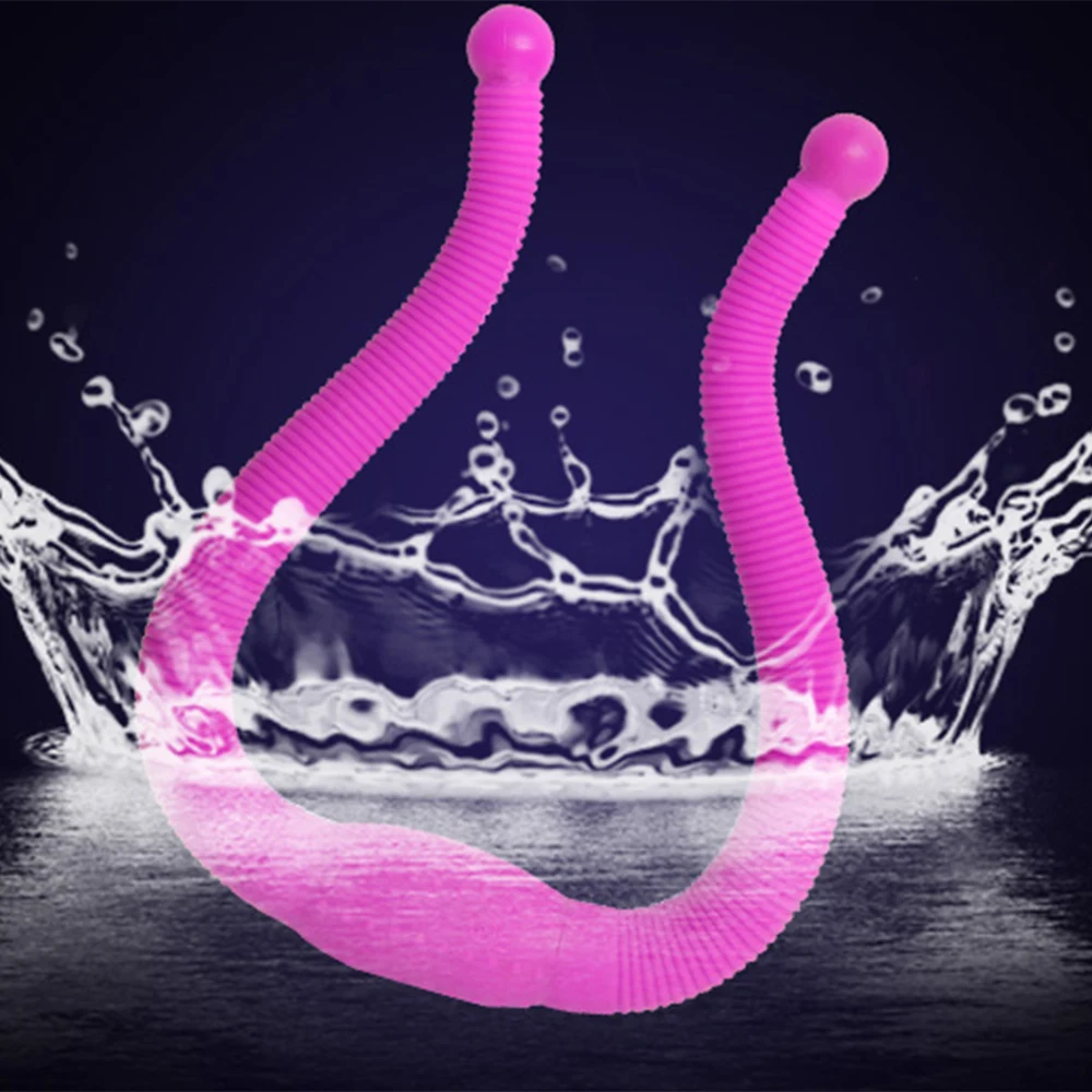 Double Ended Dildo Head Vibrator Vagina and Anal Stimulate Penis For Woman Lesbian Sex Toy ...