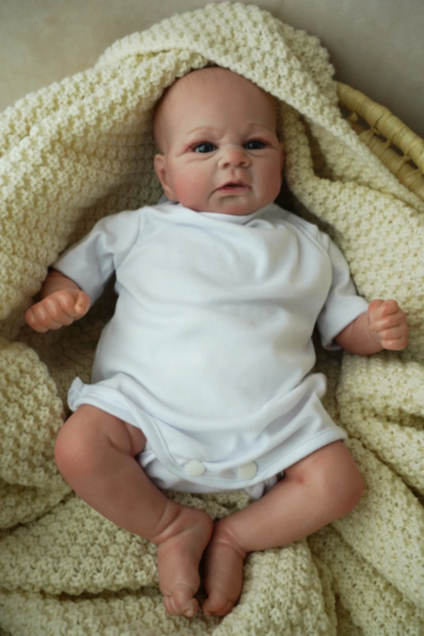 Painted Finished Doll Premie Baby Reborn Doll Lifelike 46CM Elijah High ...
