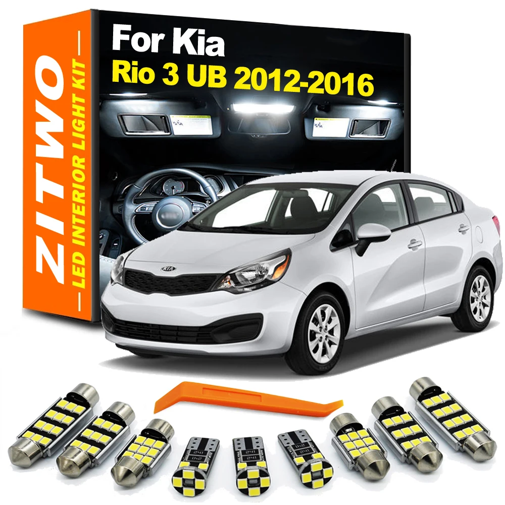 ZITWO-12Pcs-LED-Interior-Light-License-Plate-Bulb-Kit-For-Kia-Rio-3-MK3 ...